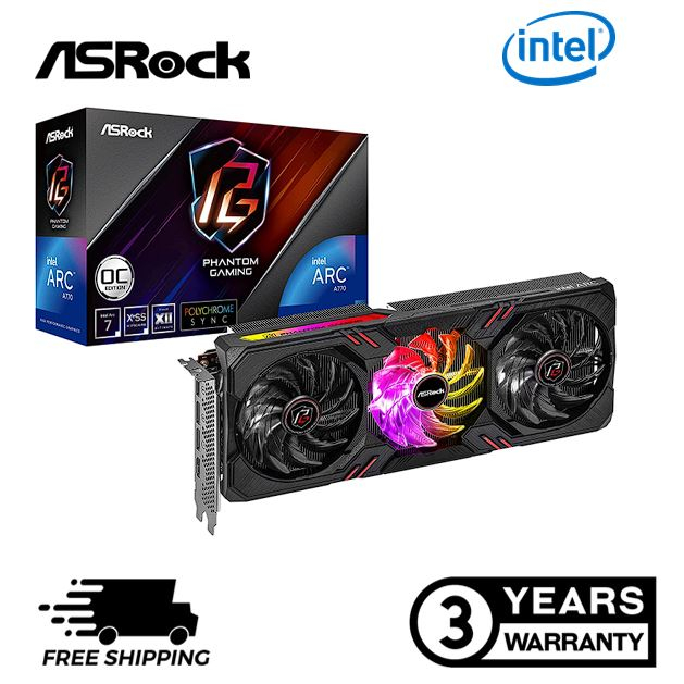 ASROCK INTEL ARC A770 PHANTOM GAMING D OC 8GB GDDR6 GRAPHIC CARDS ...