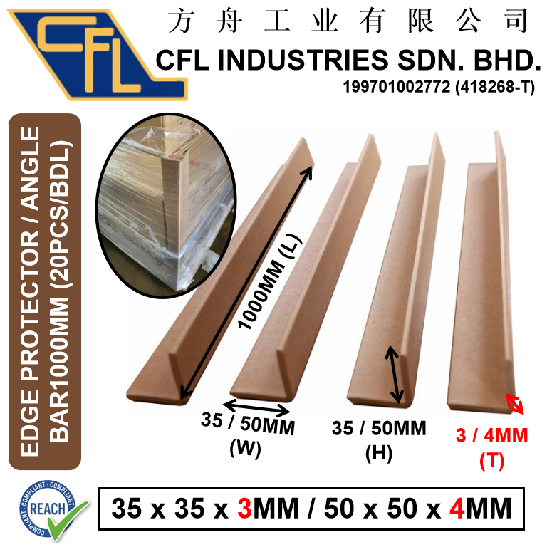 EDGE PROTECTOR / ANGLE BAR / CORNER BOARD[CFL]1000MM x (35MM x 35MM x ...
