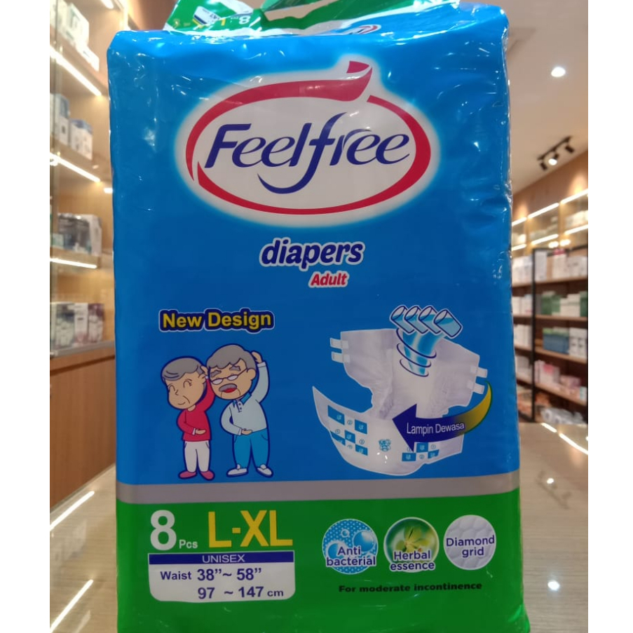FEEL FREE ADULT DIAPERS SIZE L-XL 8PCS (1 ctn = 10) | Shopee Malaysia