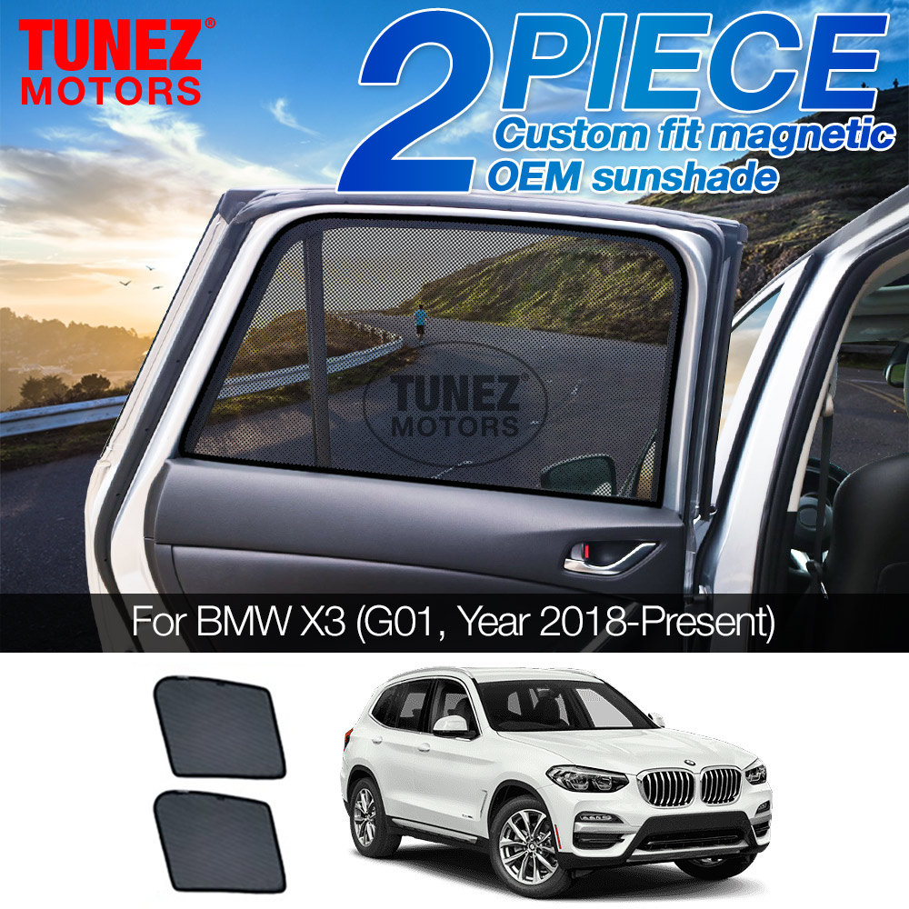 TUNEZ Magnetic Sun Shade 2 Pcs Rear Door Side Car Window For BMW X3 ...