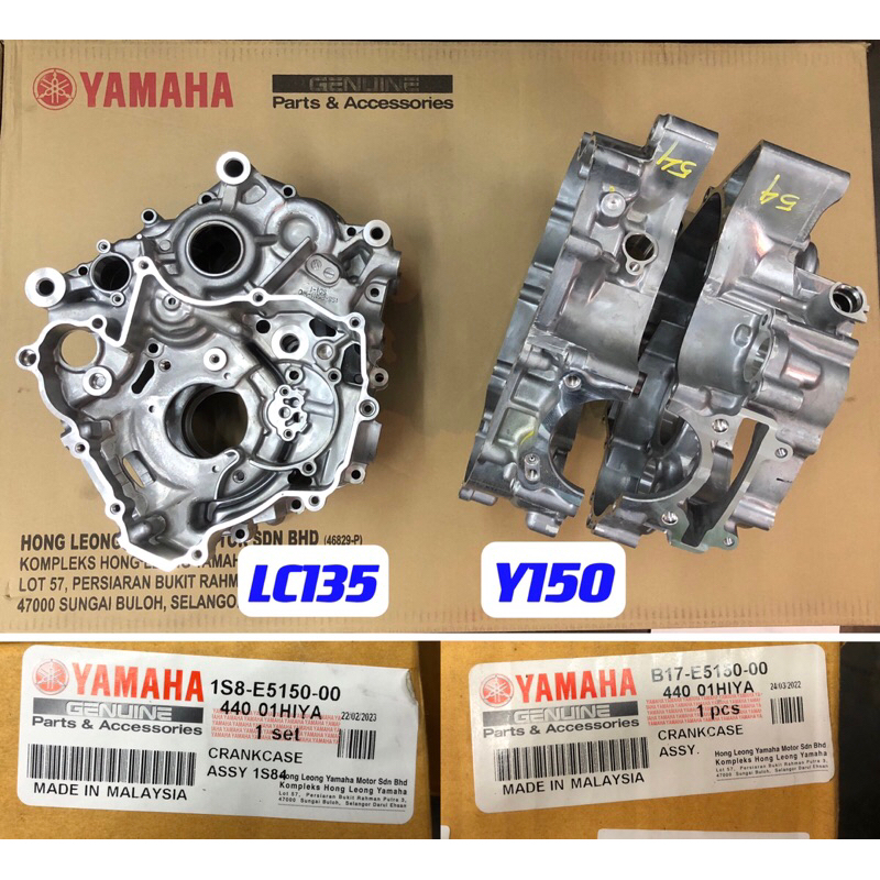 Ori HLY LC135 / Y150 CRANKCASE SET ORIGINAL YAMAHA CRANK CASE CASING ...