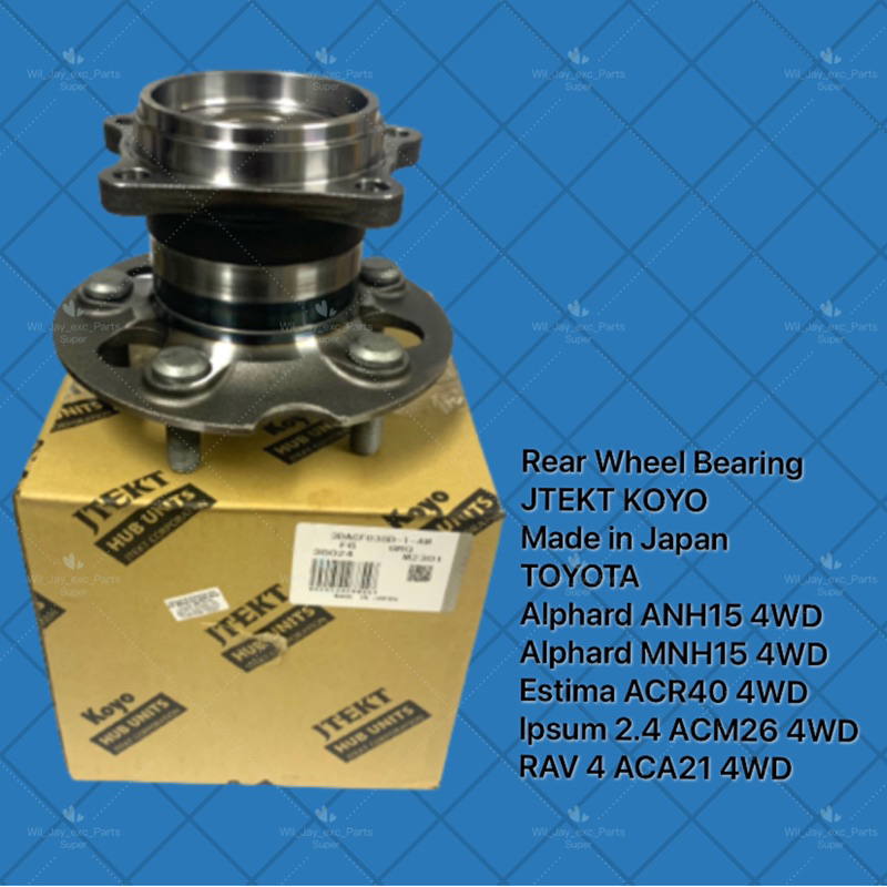 JTEKT KOYO TOYOTA ALPHARD ANH15,MNH15 4WD 3DACF038D-1 ESTIMA ACR40 4WD ...