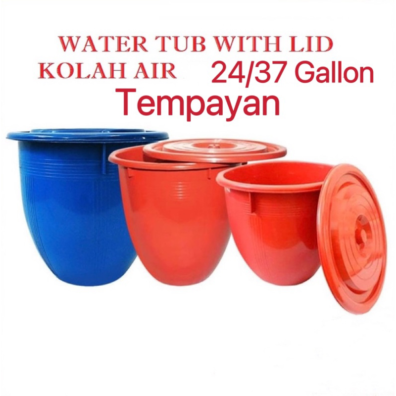 Kolah Air Mandi Tempayan 24-37 Gallon Kolam Air Tebal Water Tub / Tong ...