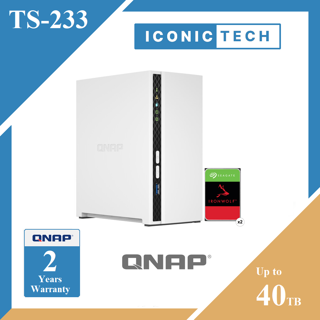 ask b4 order QNAP TS-233 0TB~8TB 2-Bay NAS Enclosure Kits Options for pre-configure/onsite ...