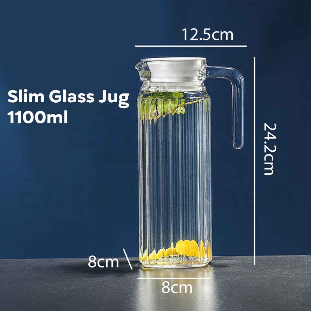 Elite Kitchen - Drinking Glass Serving Jug Cold Warm Water Tea Coffee ...