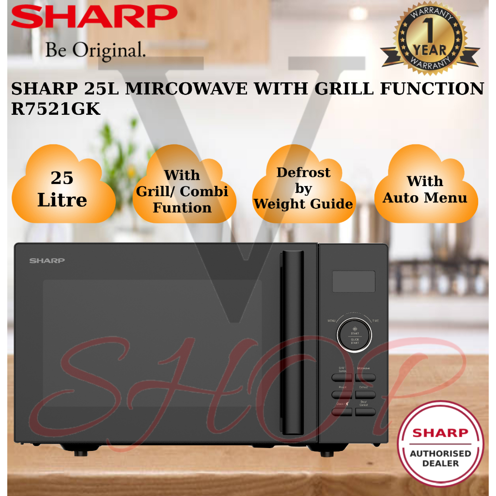 SHARP 25L MIRCOWAVE OVEN WITH GRILL FUNCTION R7521GK | Shopee Malaysia