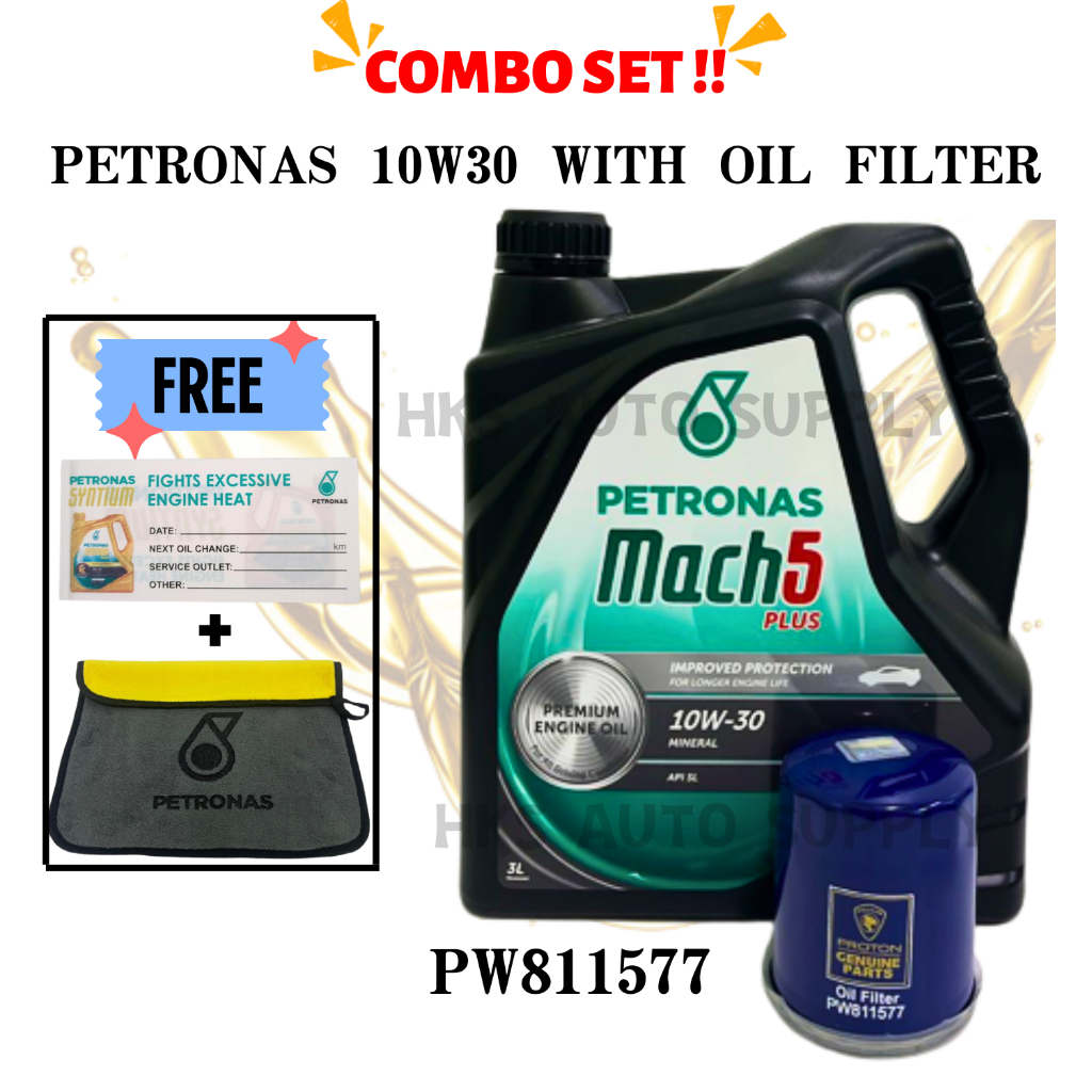 100% original Petronas Mach 5 PLUS 10W-30 10W30 SN/CF Engine Oil 3L ...