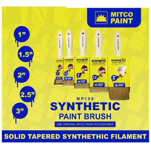 MITCO Premium Synthetic Paint Brush (100%Nylon) / berus cat / roller ...