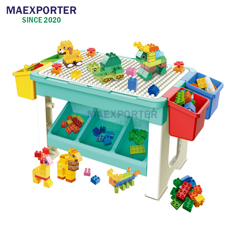 Multifunctional Children Table Building Blocks Table Learning Playing ...