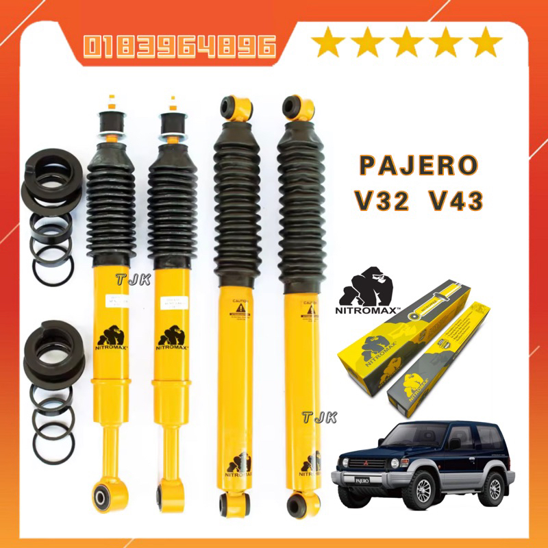 MITSHUBISHI PAJERO V32 V43 🦍LIFT UP 2" - 3.5" / STD NITROMAX GAS SHOCK ...