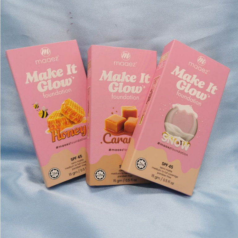 🔥 ORIGINAL HQ 🔥 [ READY STOCK ] MAAEZ FOUNDATION MAKE IT GLOW 15GM 🔥 ...