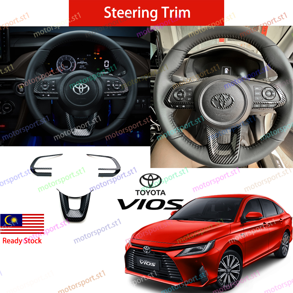 [Ready Stock]Toyota Vios 2023-2025 Steering Wheel Carbon Fiber Black ...