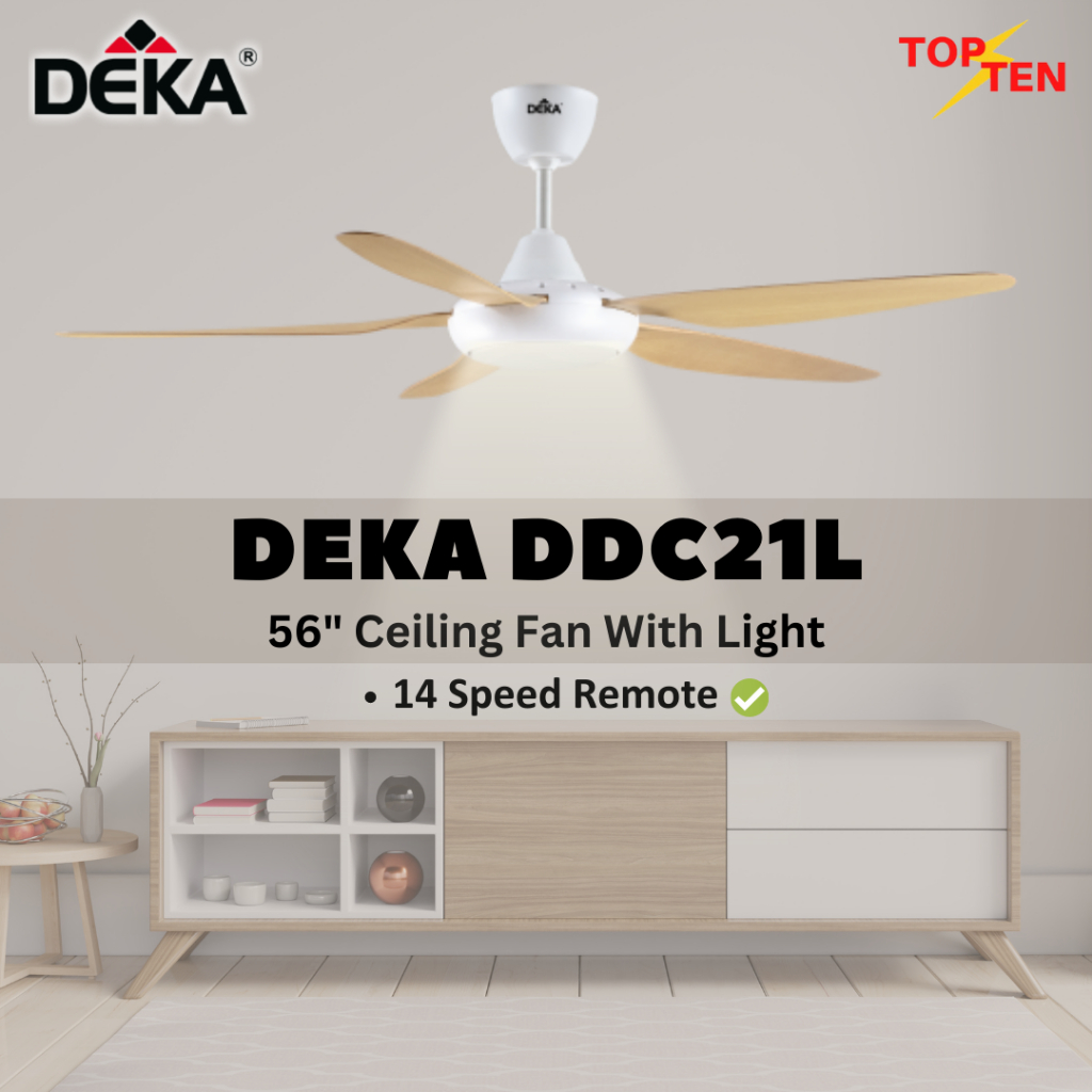 DEKA DDC21 DDC21L 56" Ceiling Fan 7+7 Speed Remote Control DC Motor ...