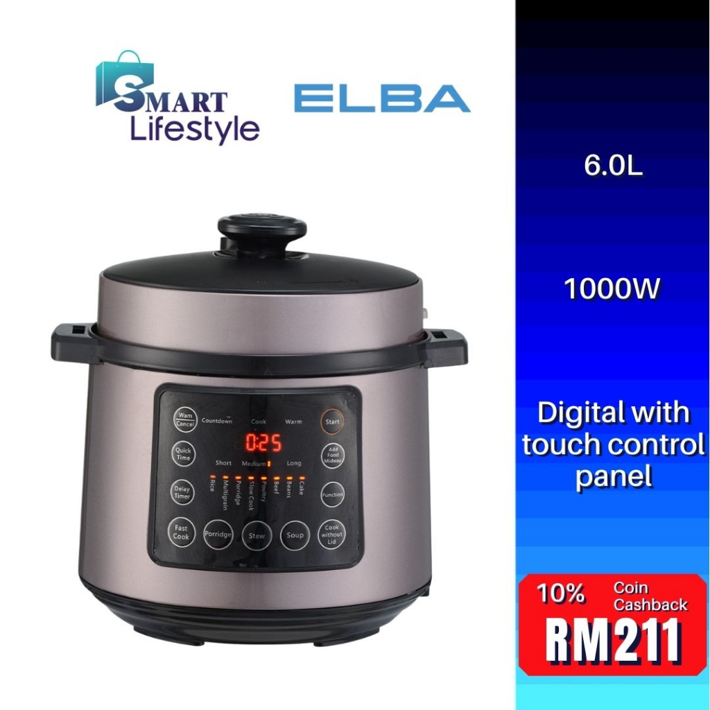 Elba Electric Pressure Cooker EPC-N6082(BR) | Shopee Malaysia