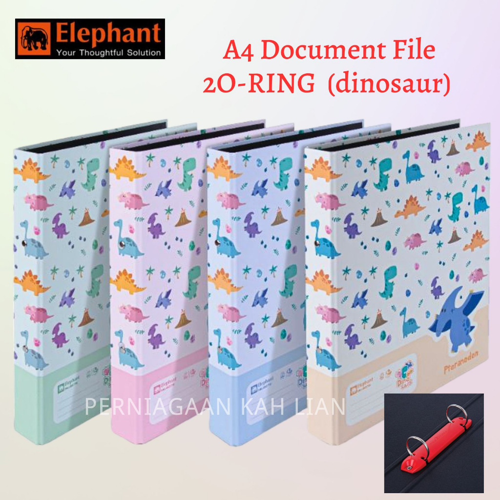 Elephant A4 Document 2O-Ring File Dinosaurs No.227E Paper File | Shopee ...