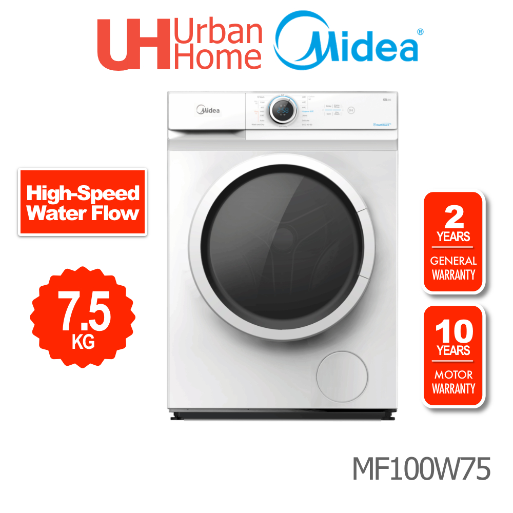 Midea Washer Front Load Washing Machine Mesin Basuh (7.5KG) MF100W75 ...