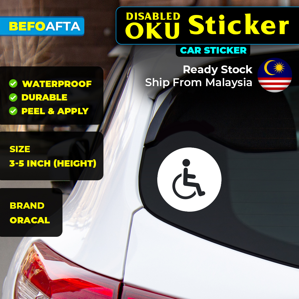 OKU STICKER. OKU LOGO STICKER. STIKER OKU. HANDICAP STICKER. DISABLE ...