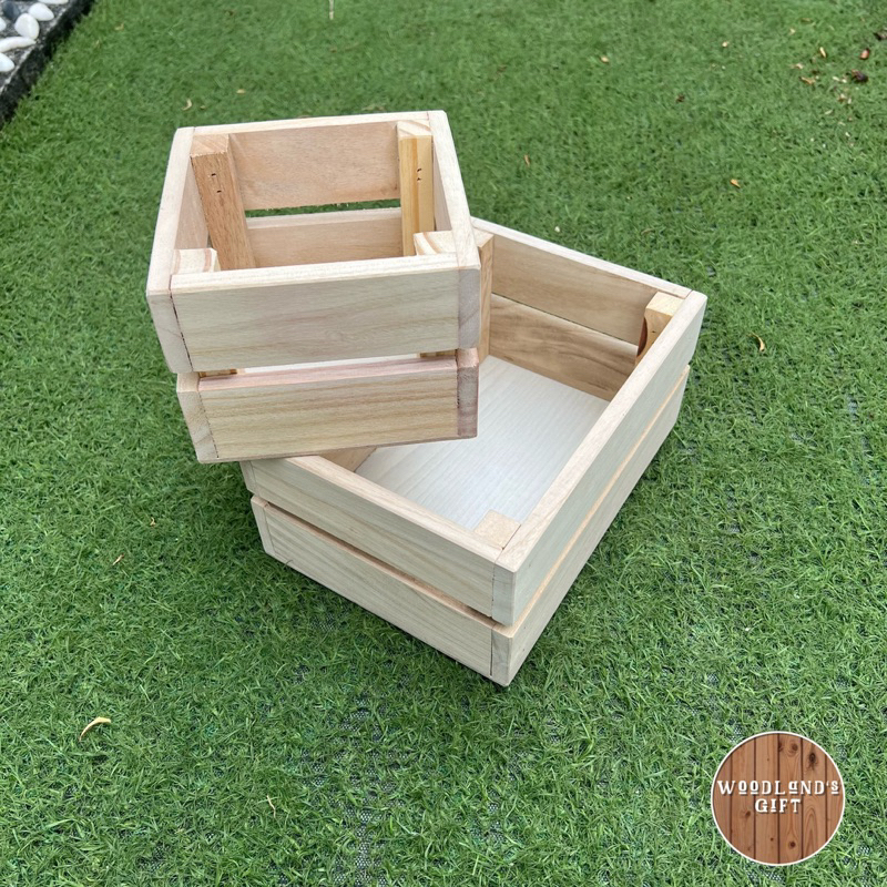 Small size solid wood storage box/Kotak Kayu Kecil (2 sizes to choose ...