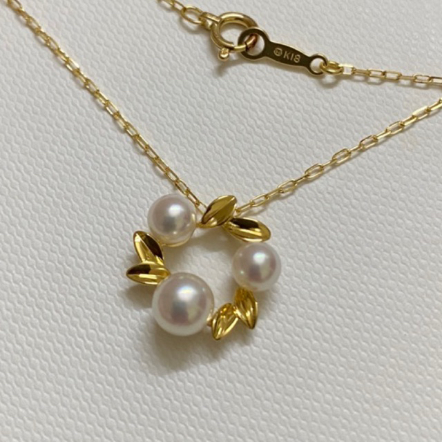 Japan jewelry brand MIKIMOTO K18 18K 750 akoya sea baby pearl pendant necklace | Shopee Malaysia