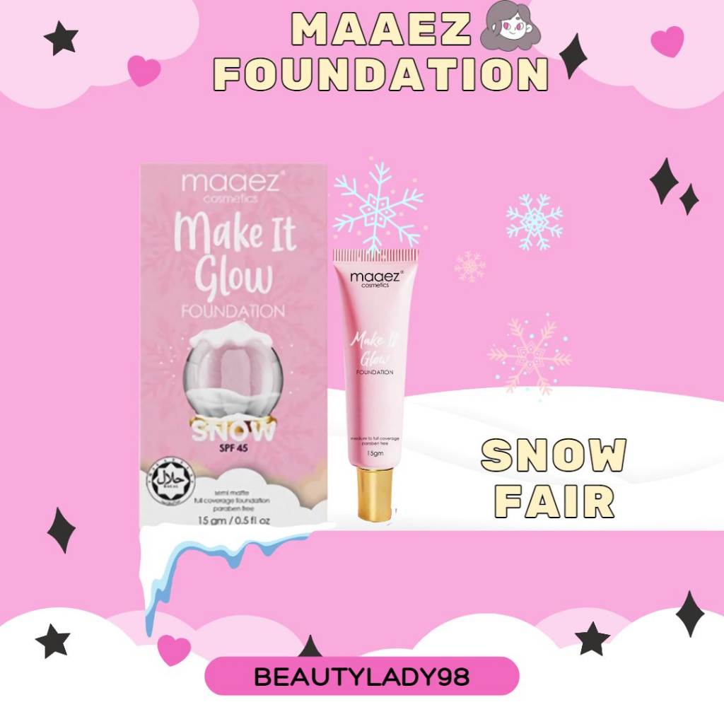 MAAEZ FOUNDATION 15GM SNOW/HONEY/CAREMAL/TRUFFLE/BROWNIES/WOOPIE PIE💄 ...