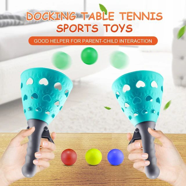 Pop and Catch Ball Games with 2 Launcher Baskets and 4 Balls Outdoor ...