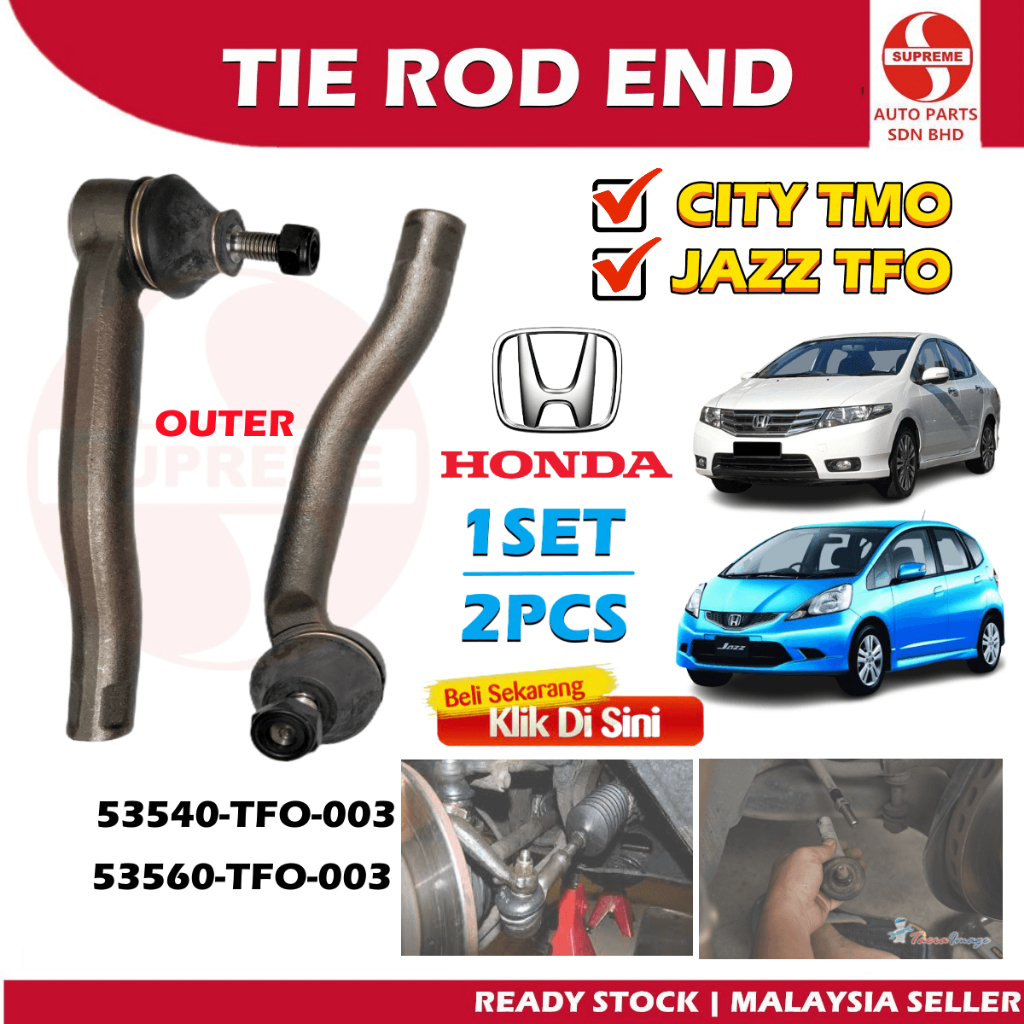 S2U Steering Rack Tie Rod End Outer Inner Honda City TMO Jazz TFO 53540-TFO-003 Kepala Ball ...