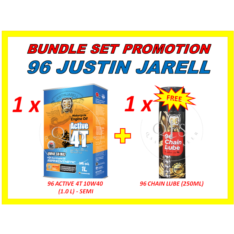96 JUSTIN JARELL 4T SEMI SYNTHETIC WITH 96 CHAIN LUBE SET / PROMOTION ...