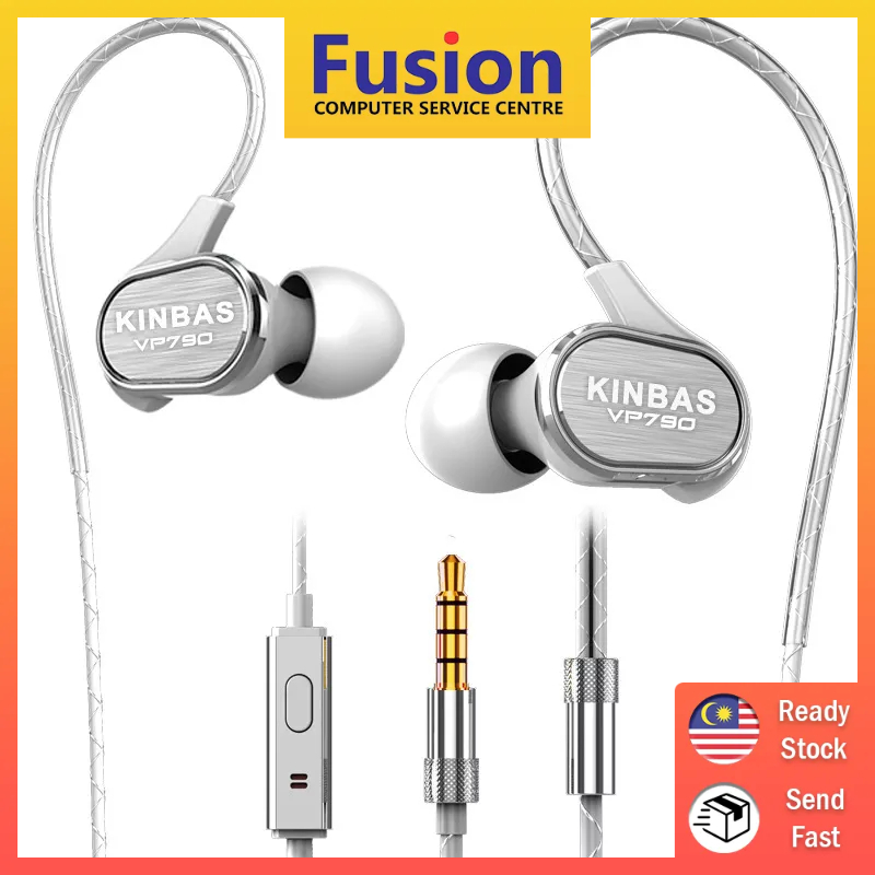 KINBAS VP790 SPORT STEREO EARPHONE | WIRED SPORT EARPHONE | (BLACK ...