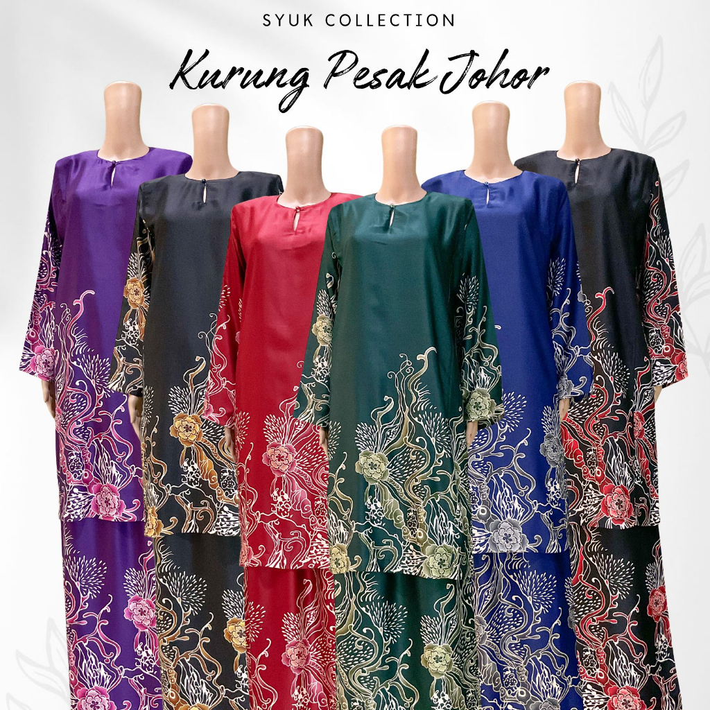 Baju Kurung Batik Exclusive Pesak Johor Kain Susun Tepi Material Seta ...
