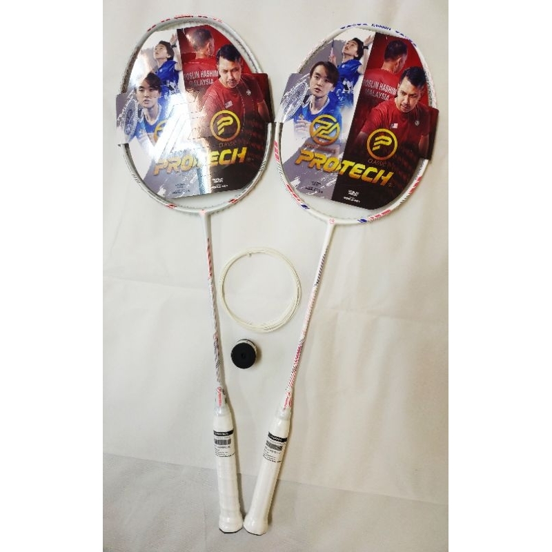 Protech Varno 6 White Pink / White Red Badminton Racket Ready Stock ...