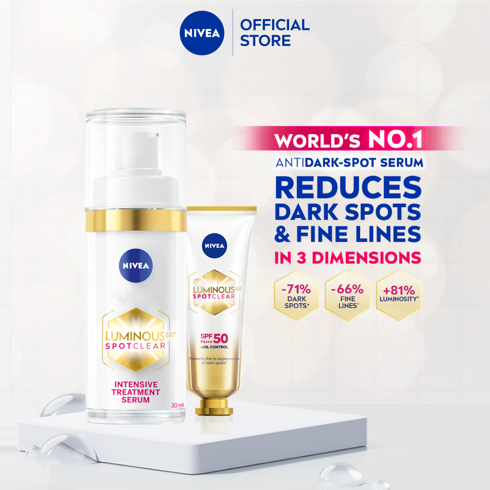 NIVEA Face Luminous 630 Anti Dark Spot Gold Treatment Set Skin Care ...
