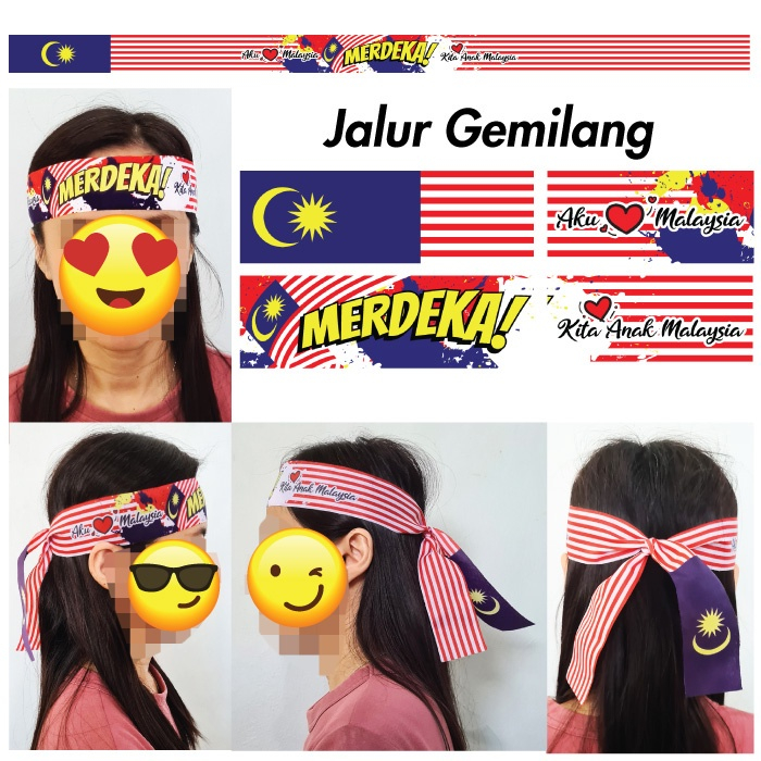 Hand Spring Flag Headband Brooch Button Merdeka Malaysia Face Sticker ...