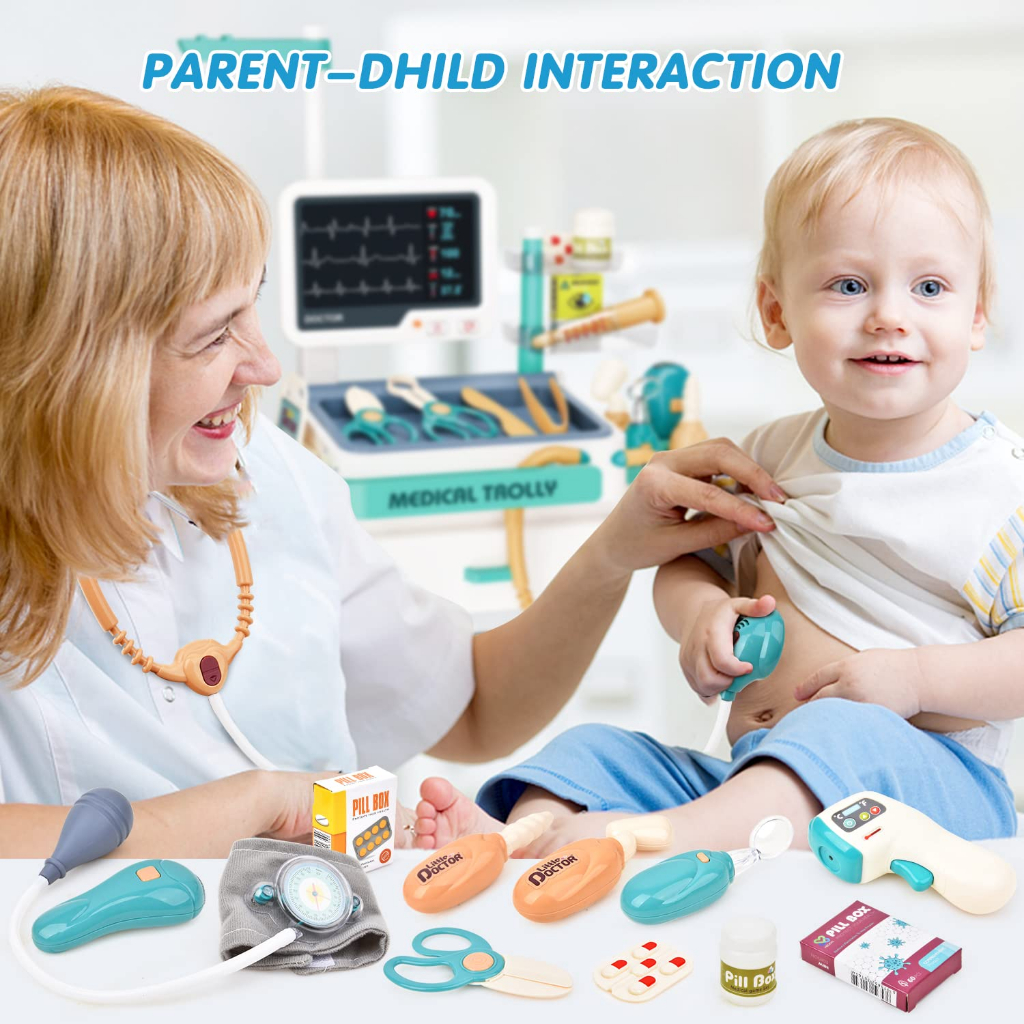 26 Piece Pretend Play Kids Doctor Playset with Play Stethoscope and ...