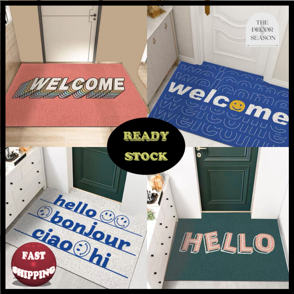Colourful PVC Carpet Floor Mat Hello Welcome Plain Entrance Outdoor ...