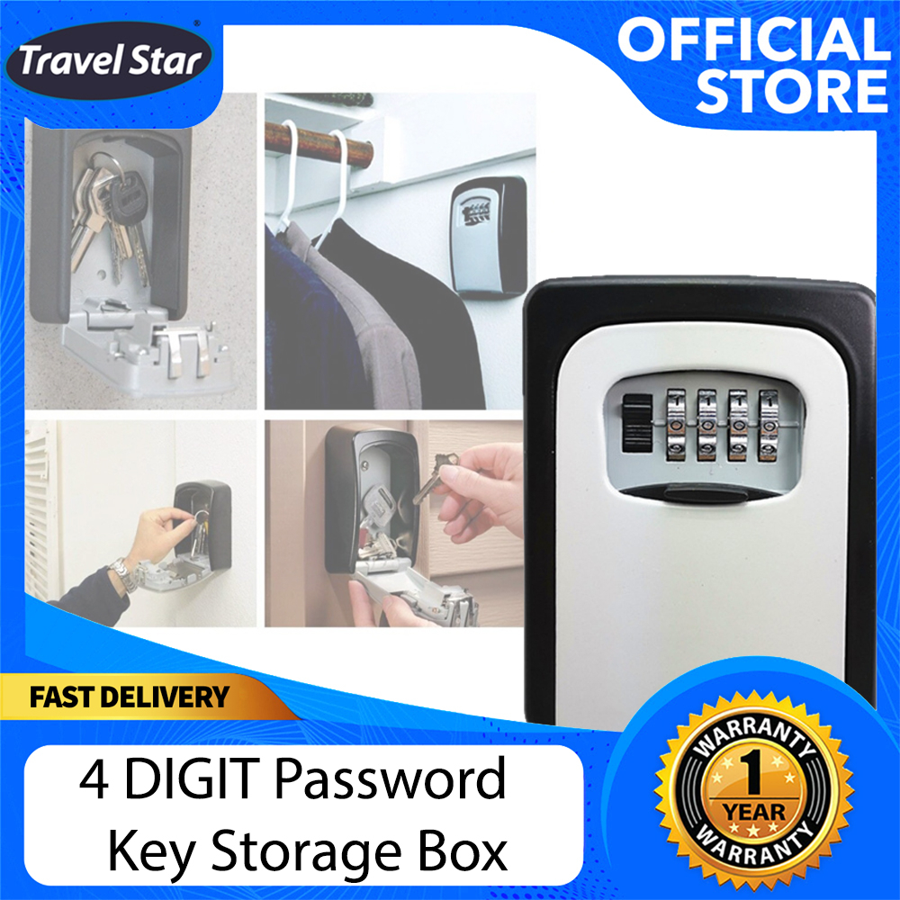 Travel Star 4 DIGIT Password Key Storage Box Wall Mounted Safety Lock ...