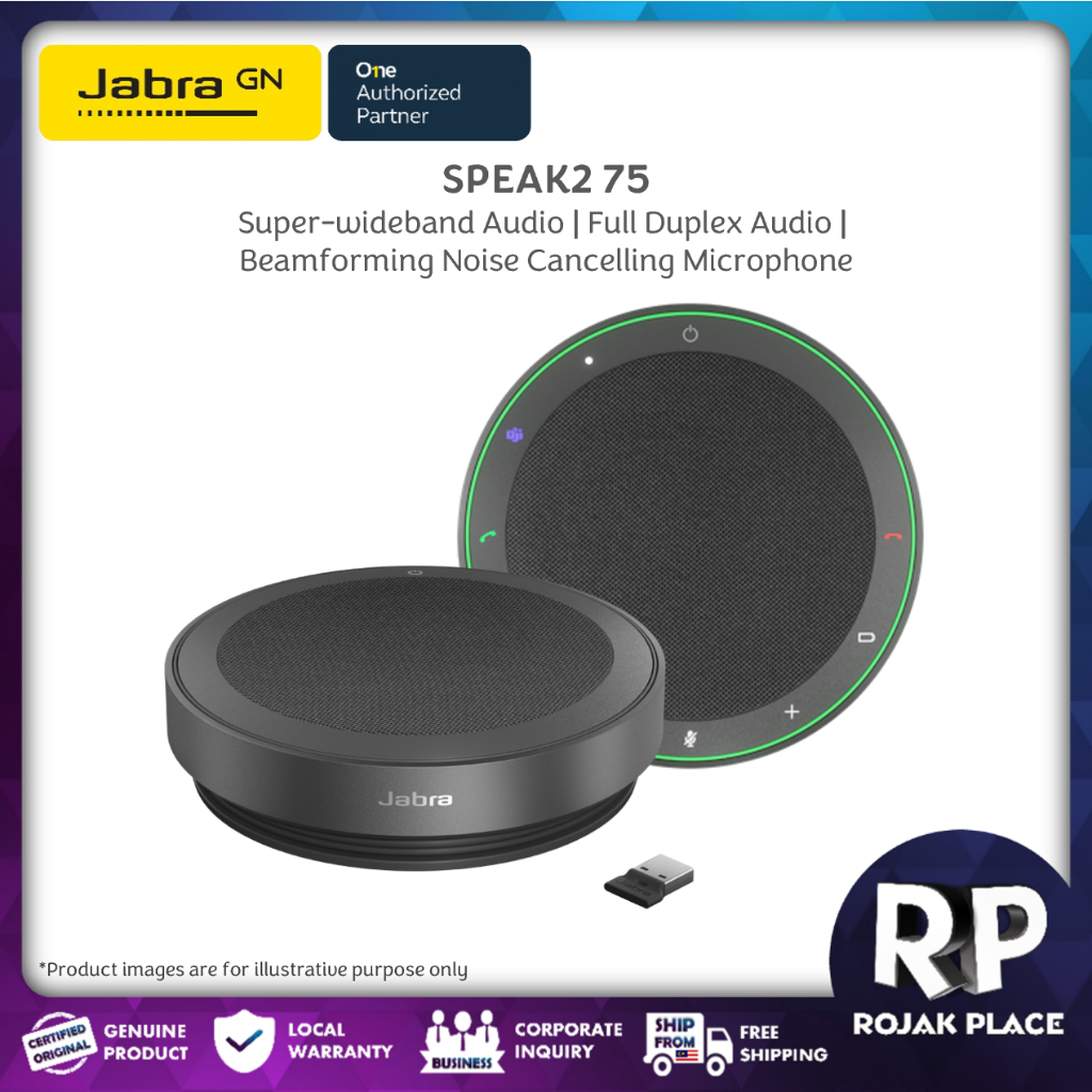 Jabra Speak2 75 Professional Wireless Speakerphone Super-wideband Audio ...