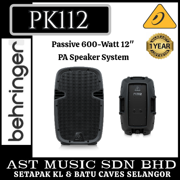 Behringer PK112 Passive 600W 12″ PA Speaker System | Shopee Malaysia