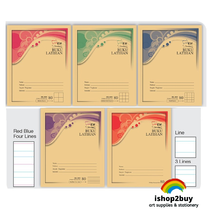 10 books x 80P Exercise Book F5 Kraft 80 pages Buku Latihan Buku Tulis ...