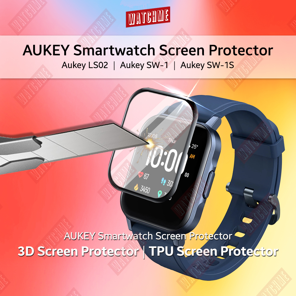 Aukey LS02, Aukey SW-1, SW-1S Smartwatch Screen Protector, 3D Full Cover PMMA Film, TPU Soft ...