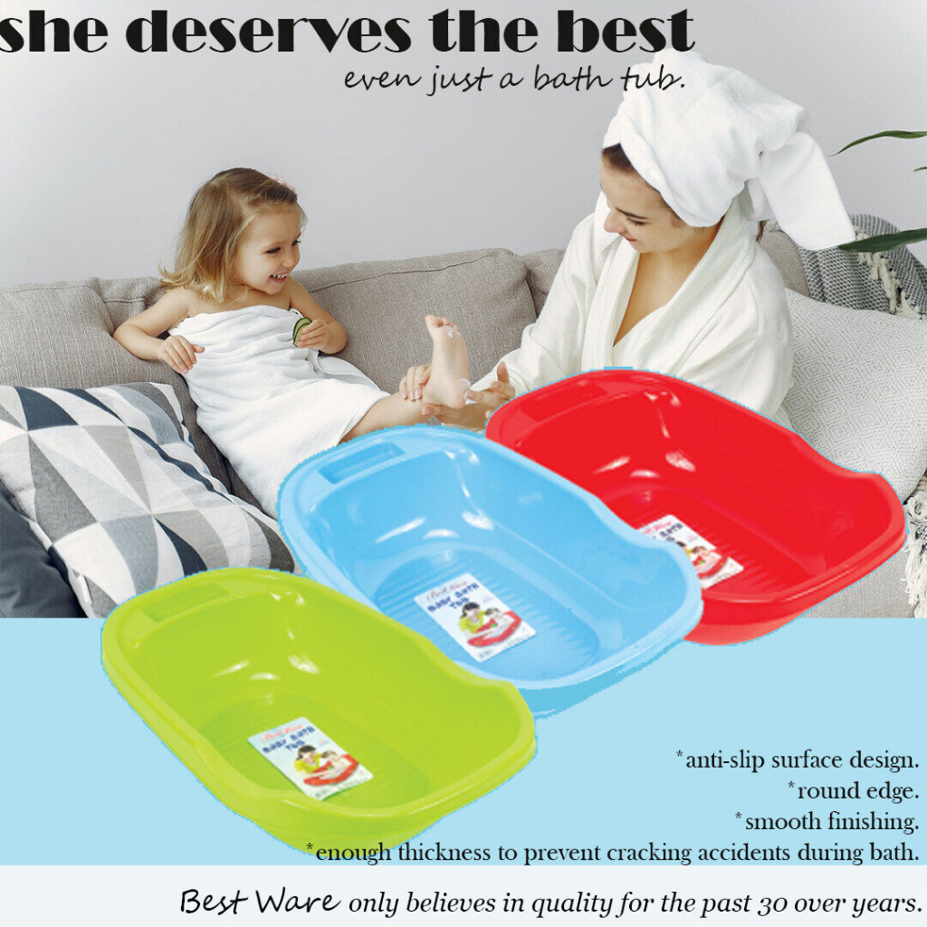Baby Bath Tub Bestware Anti-slip Plastic Shower Bathtub Children Besen ...