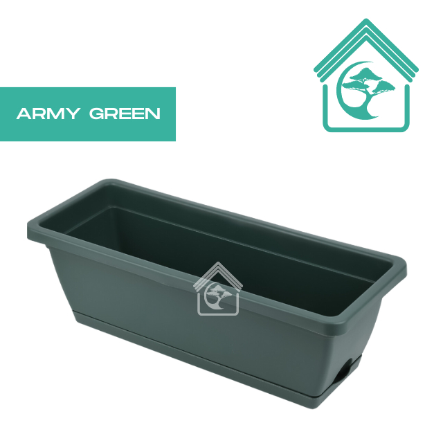 [WITH TRAY] Nordic Style Long Rectangular Plastic Flower Planter Box ...