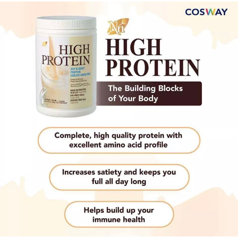 COSWAY Nn High Protein Powder 350g Premium Soy & Whey Protein Isolate ...