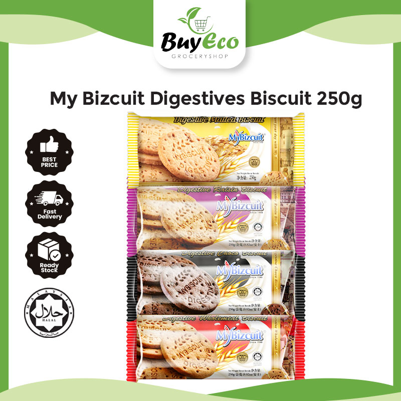 My Bizcuit Digestives Biscuit 250g (Wholemeal / Raisin / Choco / Malted ...