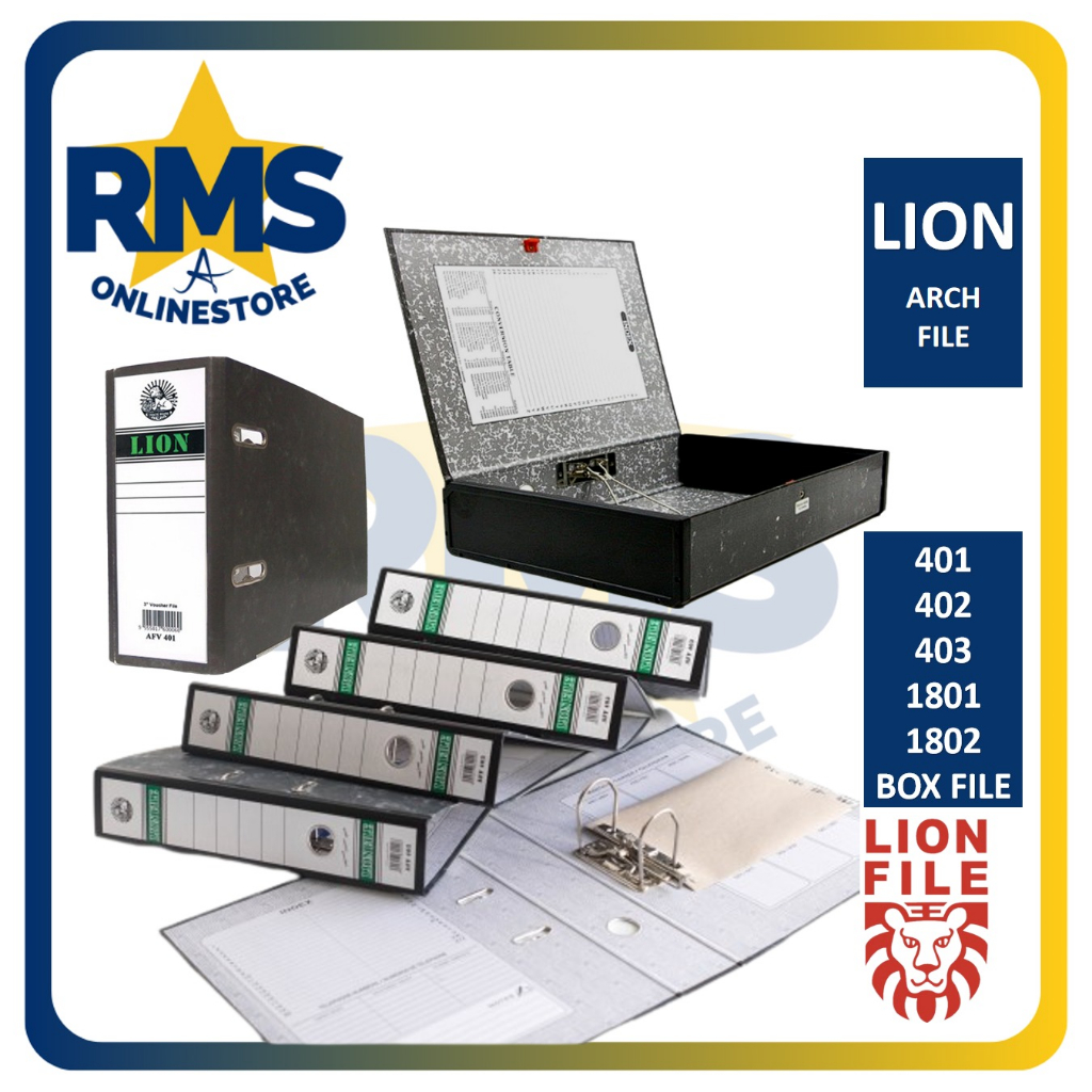 LION Arch File Size 401 / 402 / 403 / 1801 / 1802 / Box File with sheet ...