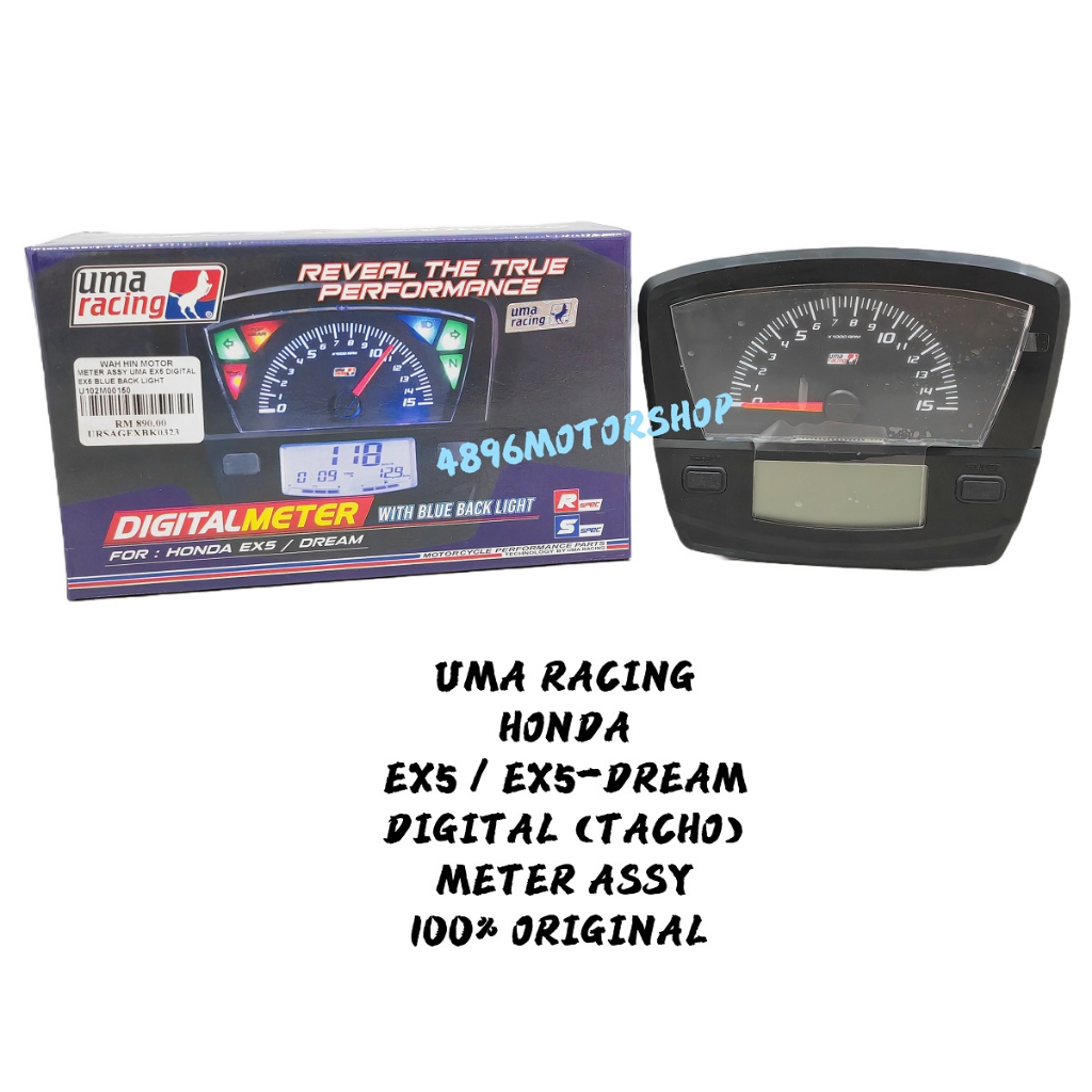 UMA RACING ORIGINAL EX5 DREAM LED DIGITAL METER ASSY JARUM TACHO RPM ...