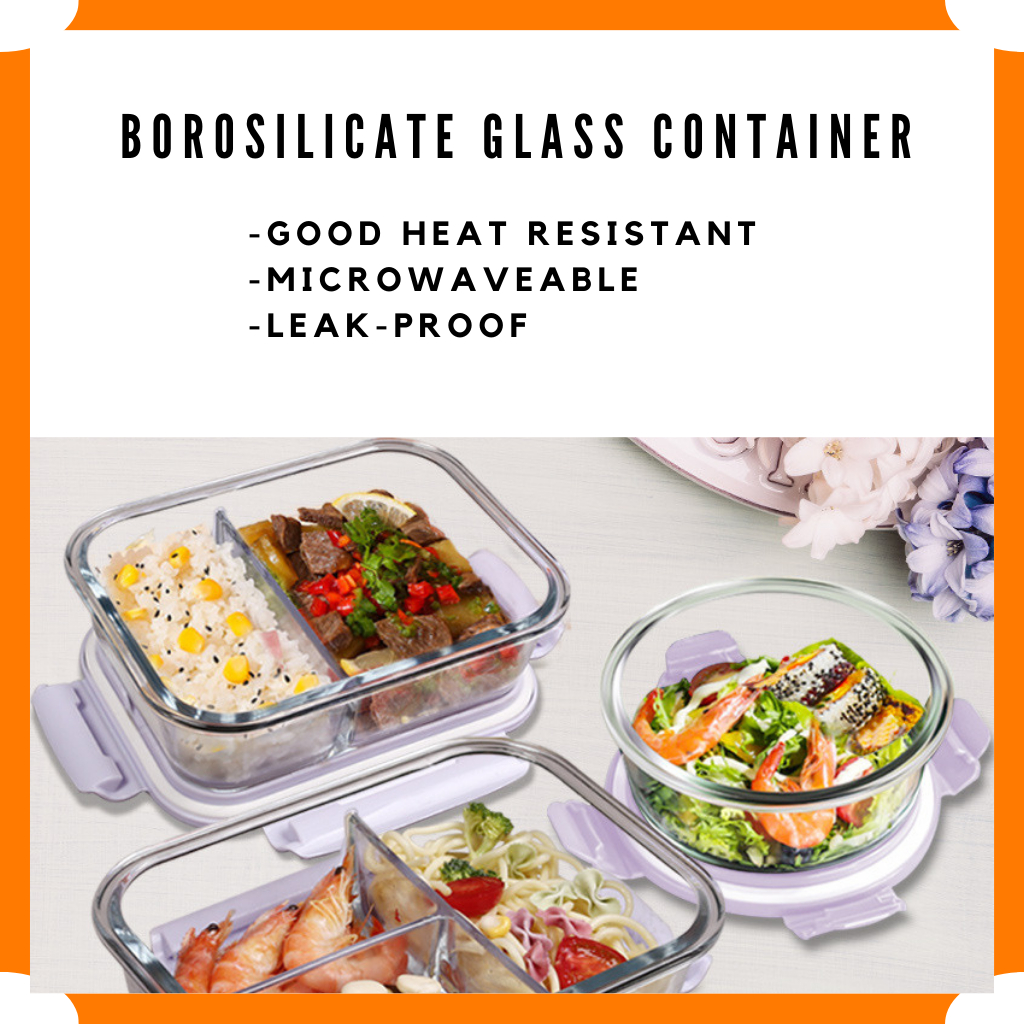 1000ml Heat Resistant Borosilicate Glass Container Thick Durable Build ...