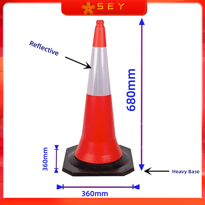 【Local shipment】1pcs SAFETY CONE TRAFFIC PVC CONE / KON KESELAMATAN ...