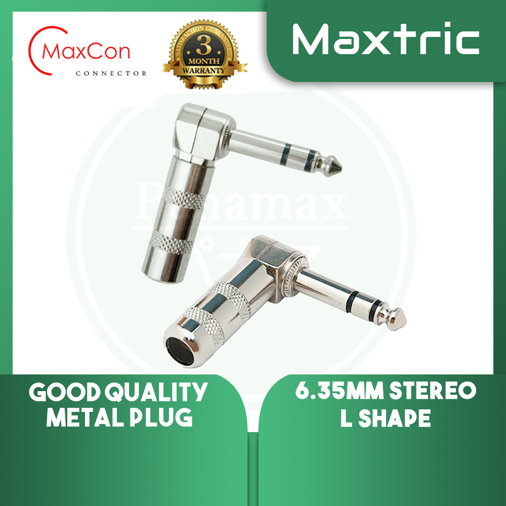 Maxcon 6.35MM STEREO Jack Metal L Type Plug Guitar Plug Adaptor | Shopee Malaysia