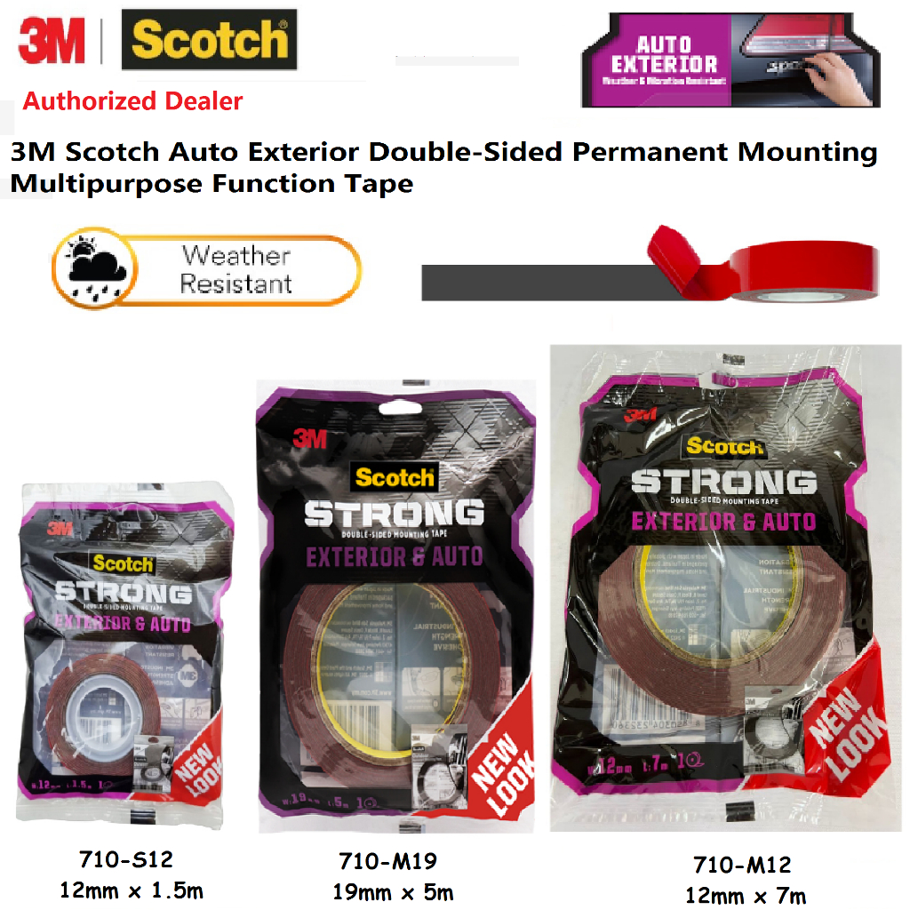 3M Scotch Double Sided Mounting Tape AutoCar Exterior Number Plate ...