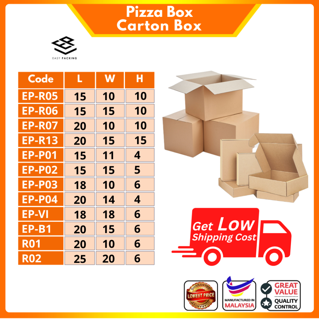 ( Low Shipping ) Carton Box /Packing Box/ Kotak Pizza Box / Kotak Pizza ...